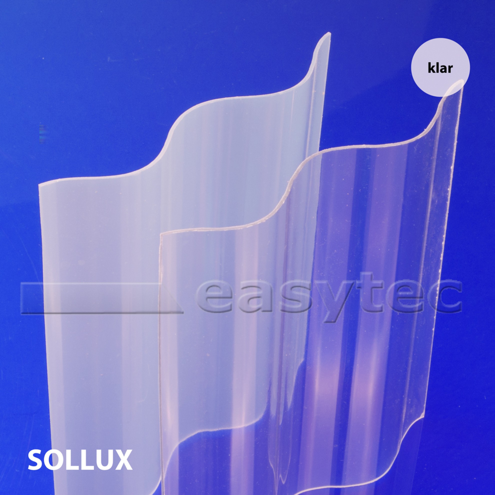 PVC SOLLUX Lichtplatten Welle 76/18, transparent klar, glashell